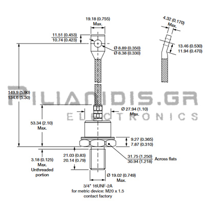 IR 300UR20Α VS-300UR20Α Rectifier Diode 200V 300A DO-205AB (DO-9) Anode ...