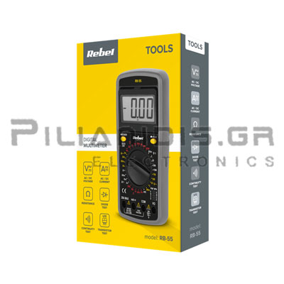 REBEL RB-55 Digital Multimeter (600V & 20A "max 15sec" AC/DC ...