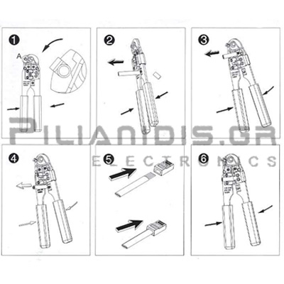 HANLONG TOOLS HT-2096C ΠΡΕΣΣΑ ΤΗΛΕΦΩΝΙΚΗ RJ11 / RJ12 (6P2C, 6P4C, 6P6C ...